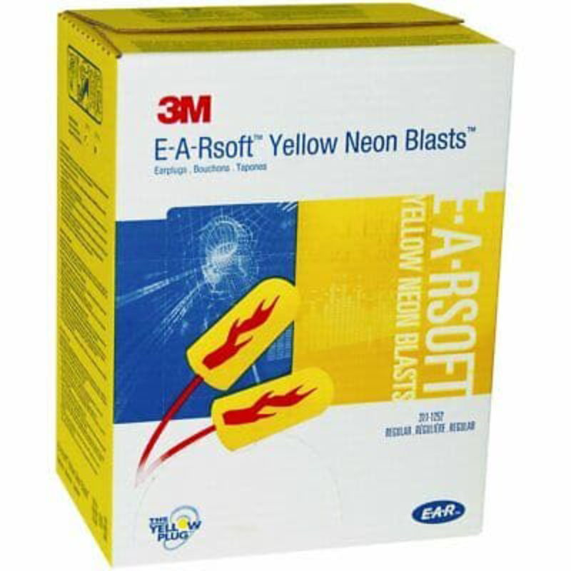 3M 312-1252 - E-A-Rsoft Yellow Neon Blasts Uncorded Earplugs 200PR