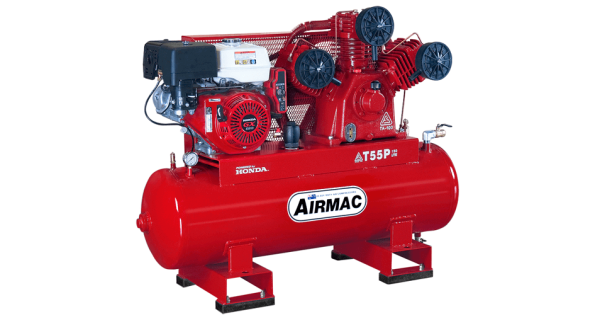 Airmac T55P ES 52.3cfm 150L 13HP 3 Cyl Electric Start Petrol Air Compressor