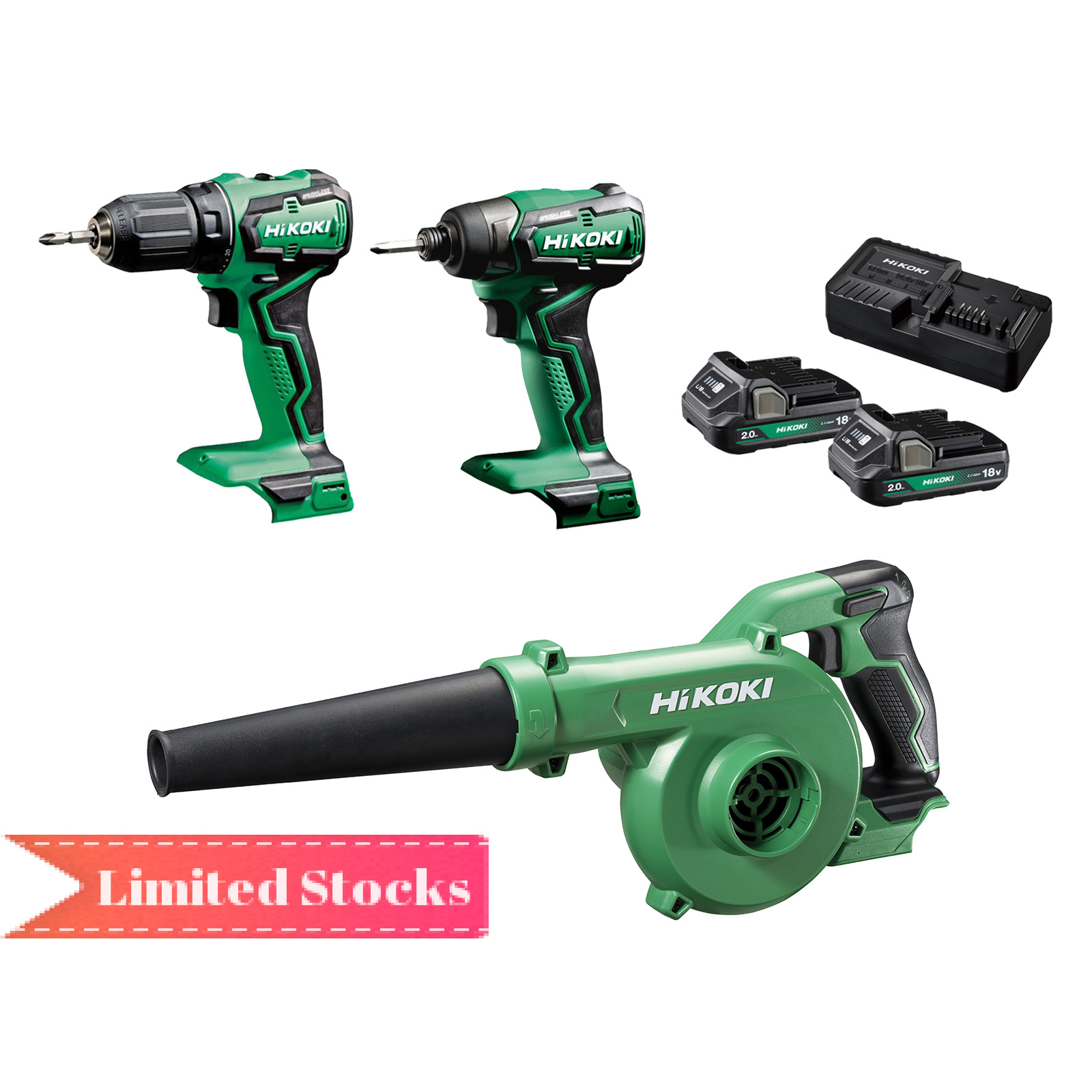 HiKOKI KC18DD(PMZ) - 18V 3 Piece Brushless Combination Pack
