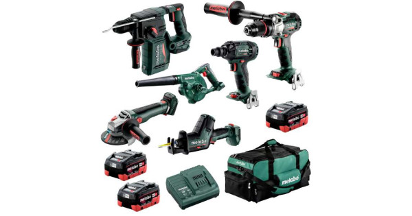 Metabo MET18MX6LB3HD5.5EY - 18V 5.5Ah Brushless Cordless 6 Piece Combo ...