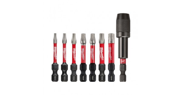 Milwaukee 48324689 8 Piece 50mm 2 SHOCKWAVE Power Bit Security Torx Set