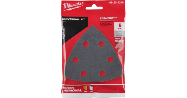 Milwaukee 49252240 - 6pce OPEN-LOK 240 Grit Multi Tool Triangle Sand Paper