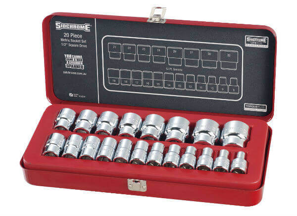 Sidchrome SCMT14214 - 20 Piece 1/2" Drive Socket Set - Metric