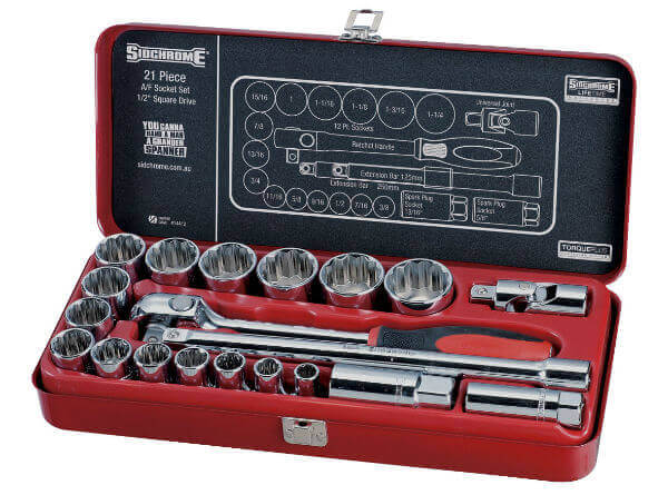 Sidchrome SCMT14412 - 21 Piece 1/2” Drive Socket Set - AF