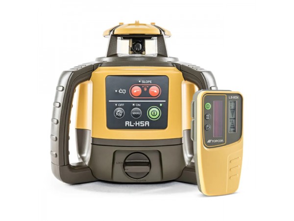 Topcon RL H5A Red Beam Self Leveling Rotary Grade Laser Level Kit with LS 80X Receiver 1021200 45